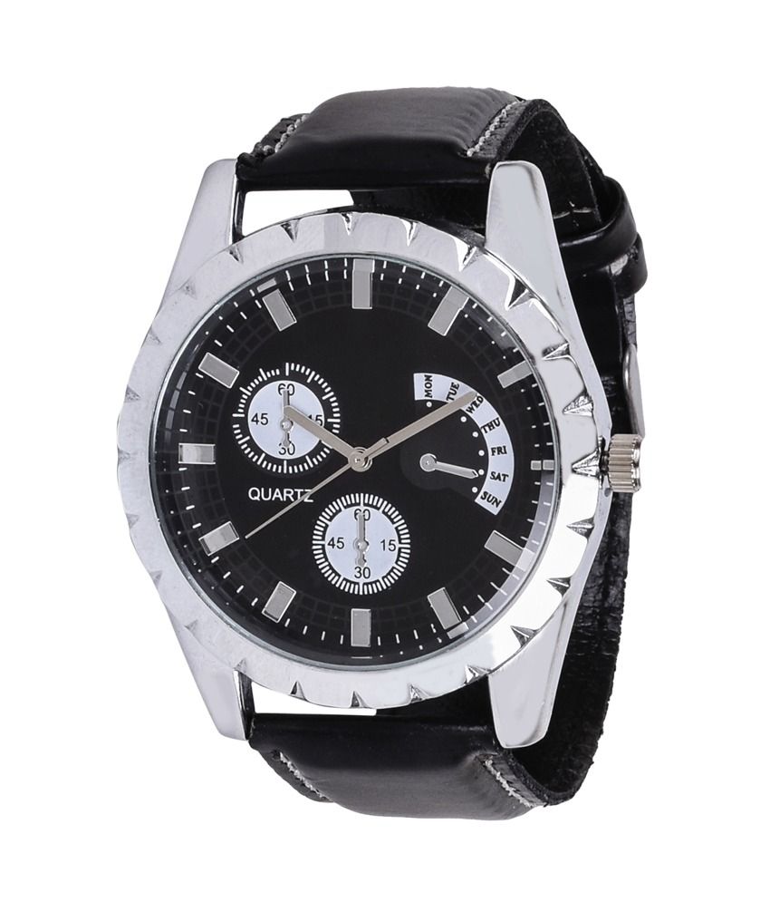 Greenwich Polo Club Black Leather Quartz Watch Buy Greenwich Polo