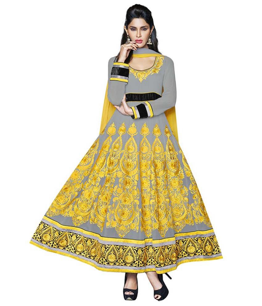 Lilots Gray Faux Georgette Unstitched Dress Material - Buy Lilots Gray ... Lilots Gray Faux Georgette Unstitched Dress Material - Buy Lilots Gray ...
