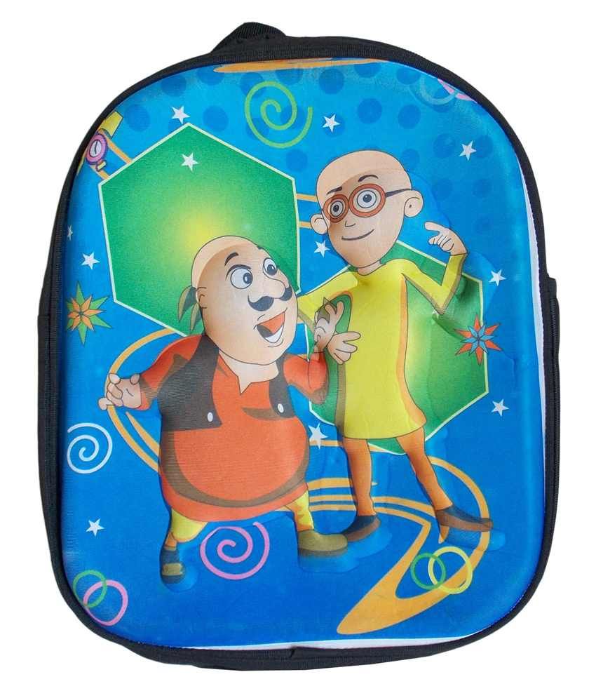 Majesty Home Decor Blue 3D Motu Patlu Kids School Bag: Buy Online at ...