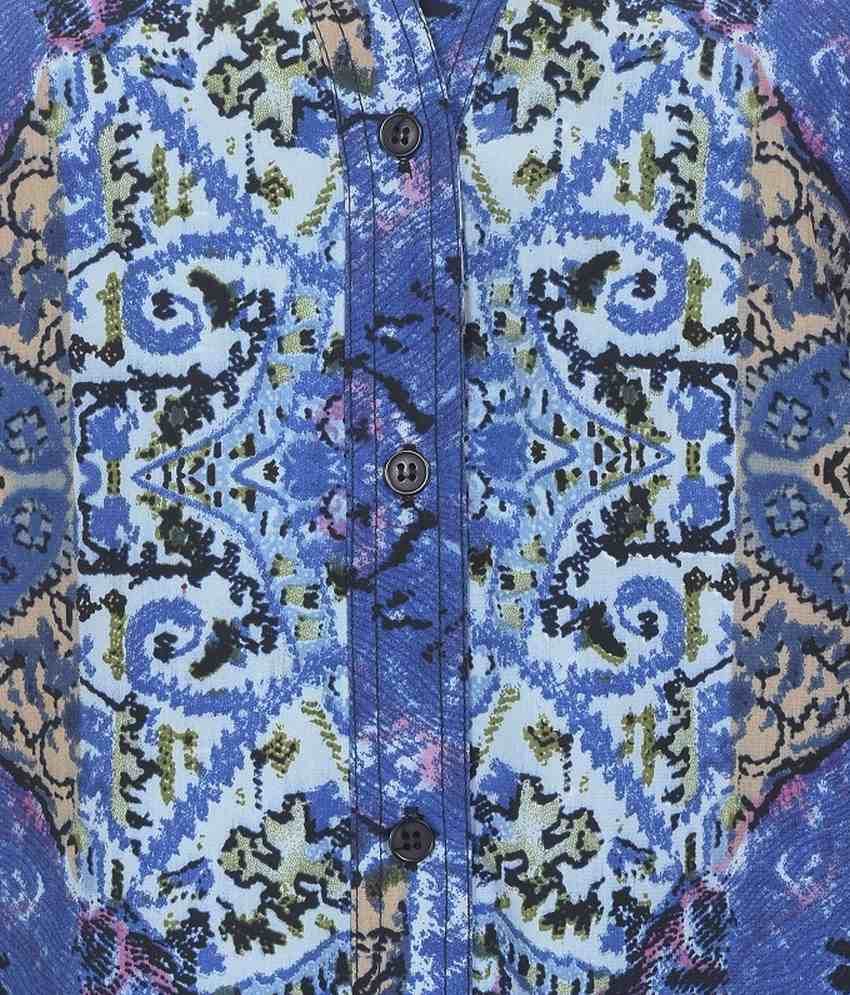 Antilia Femme Blue Poly Crepe Tops Buy Antilia Femme Blue Poly Crepe Tops Online At Best