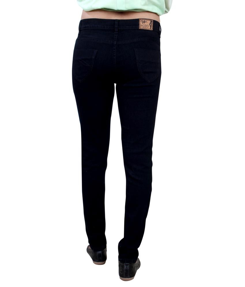 Modo Black Denim Lycra Jeans - Buy Modo Black Denim Lycra Jeans Online ...