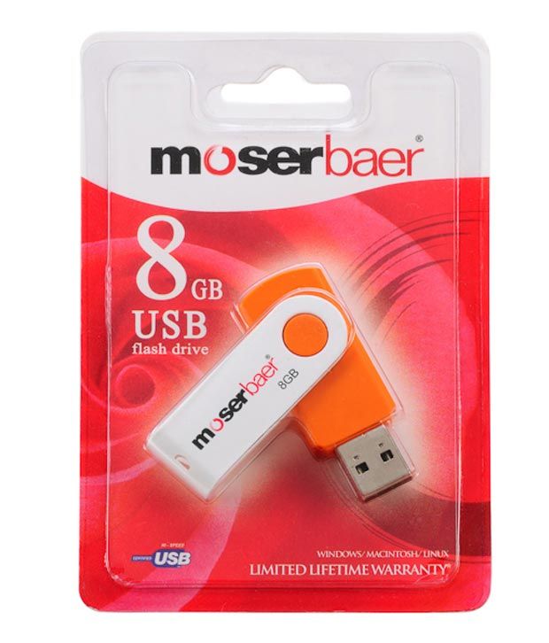 Moser Baer USB Drive 8GB Swivel (Orange) - Buy Moser Baer USB Drive 8GB ...