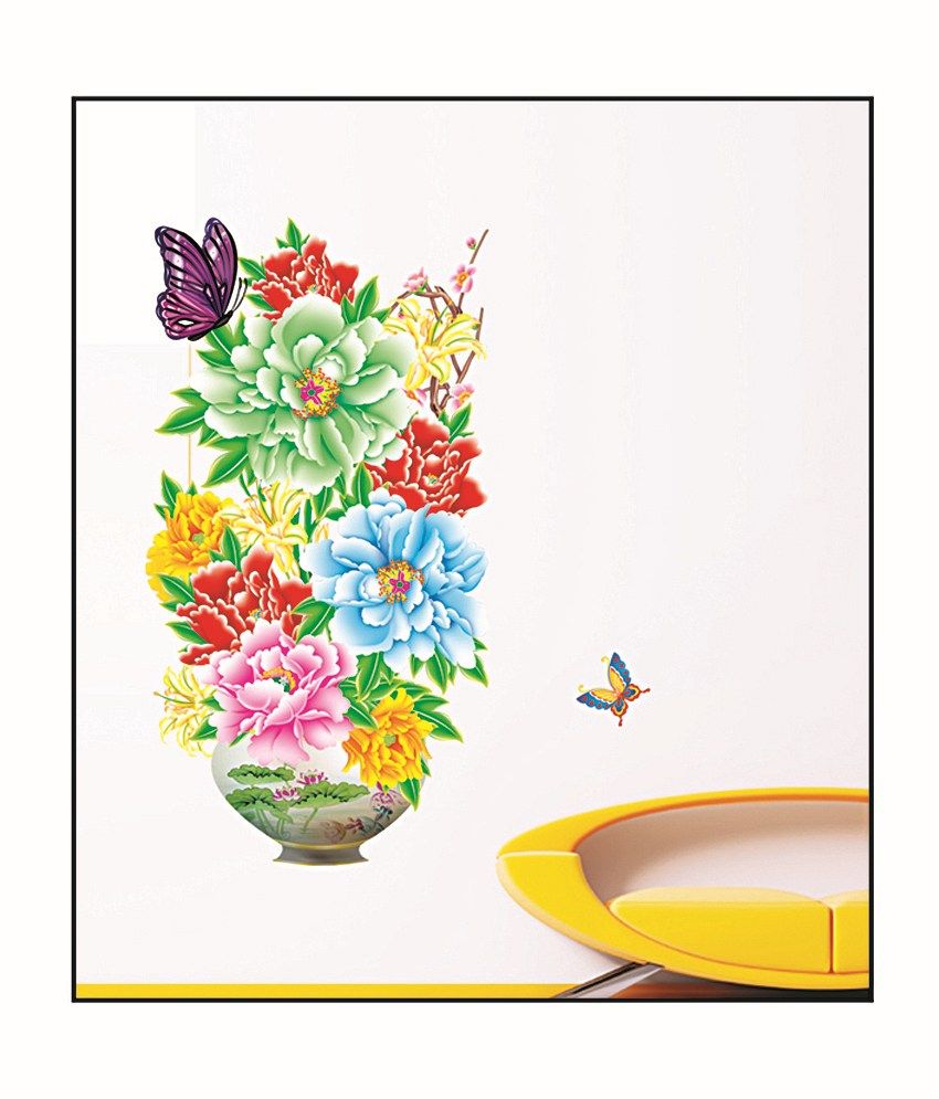 Pindia Small Flower Vase Wall Sticker - Buy Pindia Small Flower Vase ...