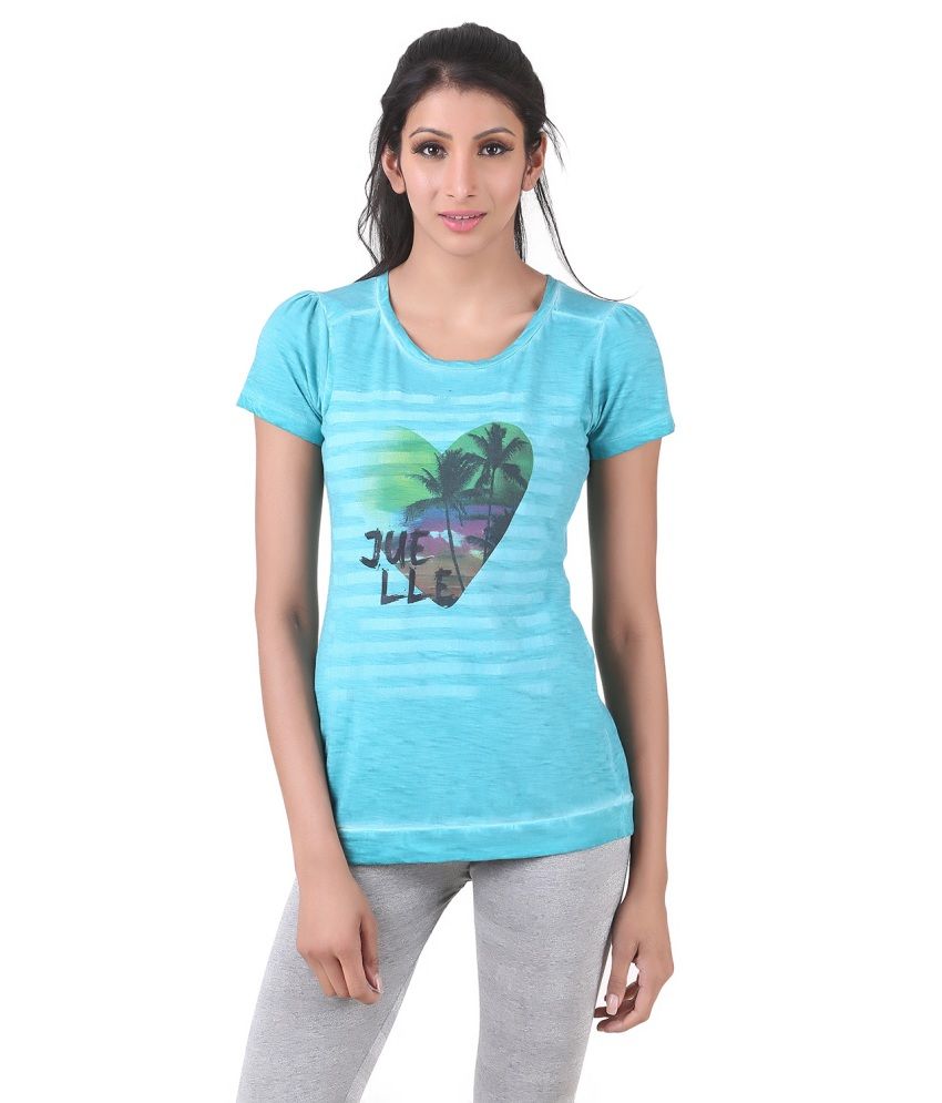 Juelle Blue Cotton Tops - Buy Juelle Blue Cotton Tops Online at Best ...