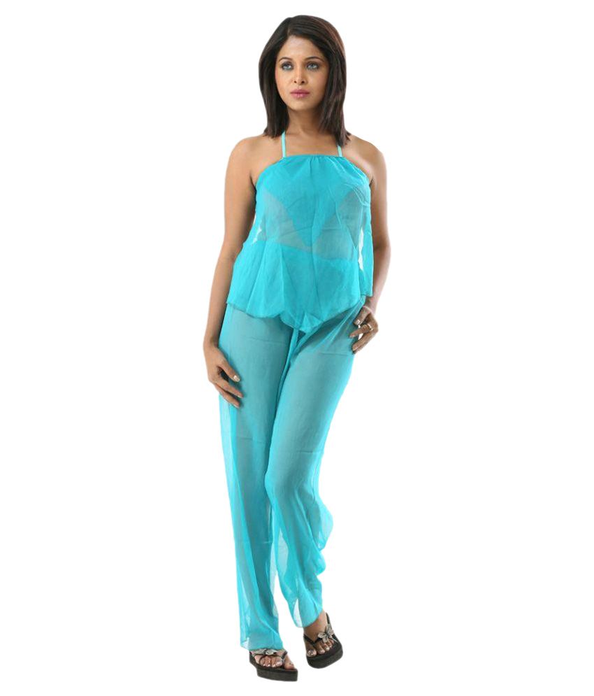 Buy Fascinating Lingerie Turquoise Poly Cotton Nightsuit Sets Online At Best Prices In India