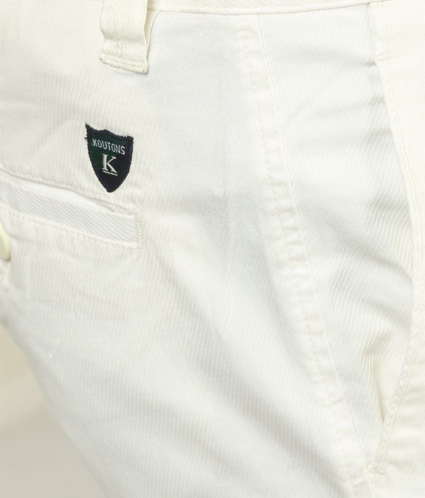 Koutons White Slim Fit Men Cotton Trousers - Buy Koutons White Slim Fit ...