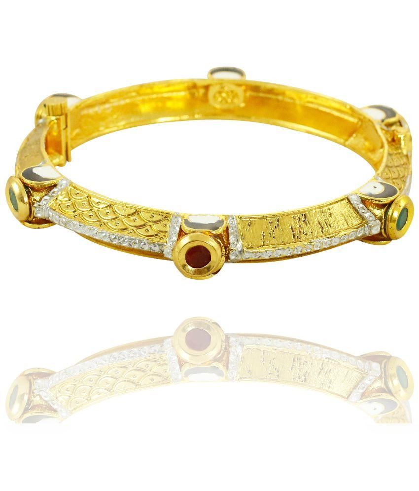 Zaveri Pearls Golden Plated Bangle Buy Zaveri Pearls Golden Plated