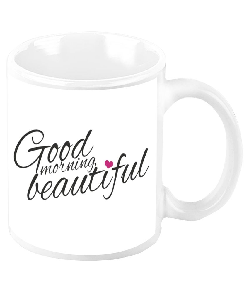 Homesogood Good Morning Cutie Pie Ceramic Coffee Mug 325 Ml Set Of 2