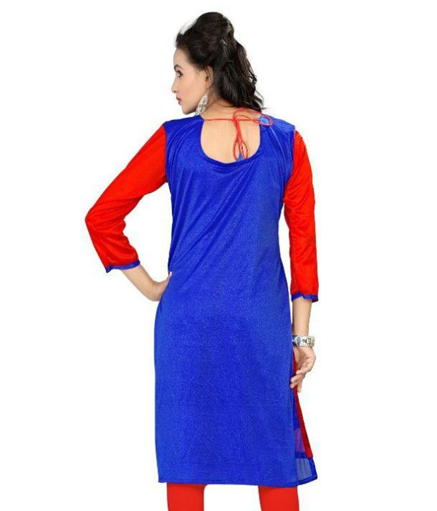 Livaaz Red Net Shirt style Kurti - Buy Livaaz Red Net Shirt style Kurti ...