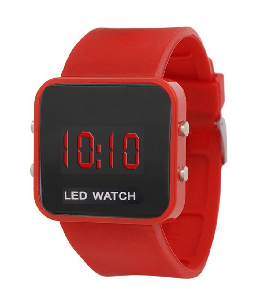 FelicityBlack LED & Red Square Watch Combo Price in India: Buy ...