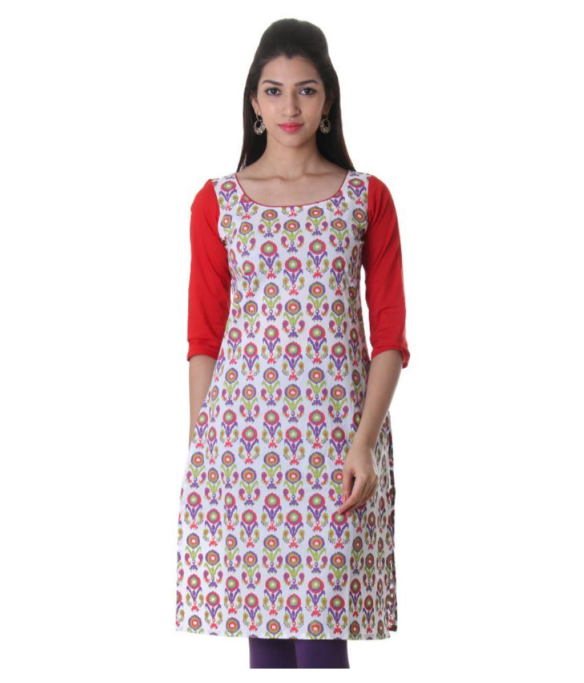 Estyle Multicolor Cotton Straight Digital Kurti - Buy Estyle Multicolor ...