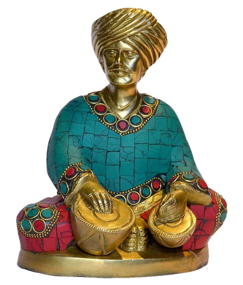 Gems & Art Gallery Brown Brass Musician With Coloured Stones (Tabla ... Gems & Art Gallery Brown Brass Musician With Coloured Stones (Tabla ...