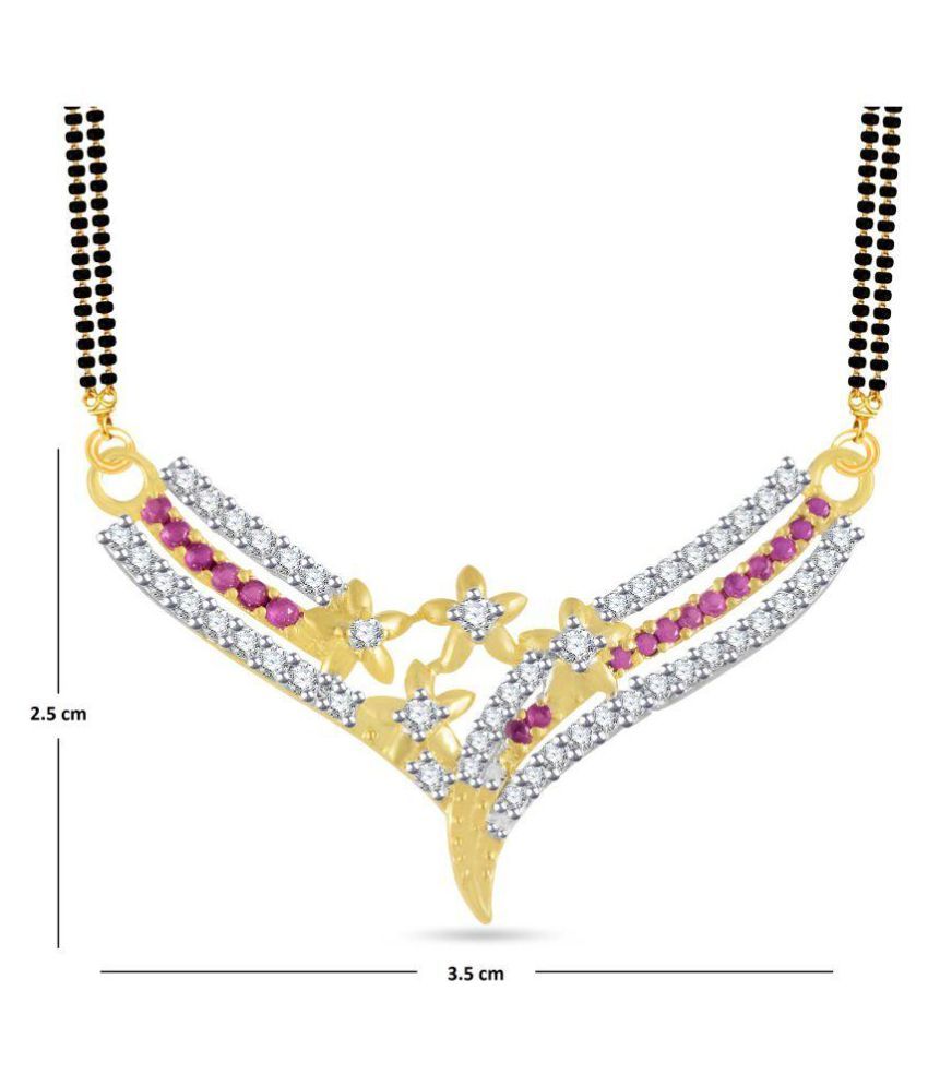 Vk Jewels Four Flowers Gold And Rhodium Plated Alloy Mangalsutra Buy