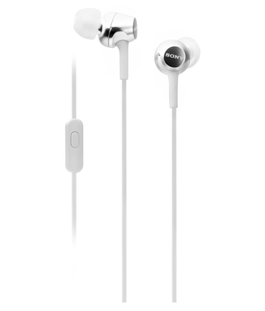 Sony MDR-EX255AP/White In Ear Wired Earphones With Mic - Buy Sony MDR ...
