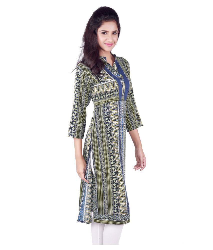 Aarnaa Multicoloured Satin Straight Kurti - Buy Aarnaa Multicoloured ...