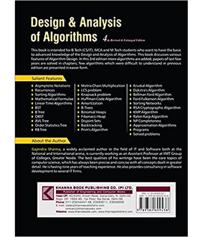 Design And Analysis Of Algorithms Buy Design And Analysis Of Algorithms Online At Low Price In