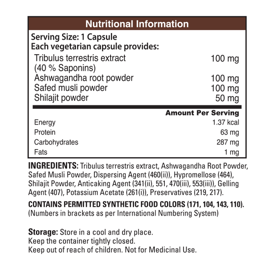 Vitane Vitality Support For Men (Tribulus Terrestris) Capsule 60 no.s ...