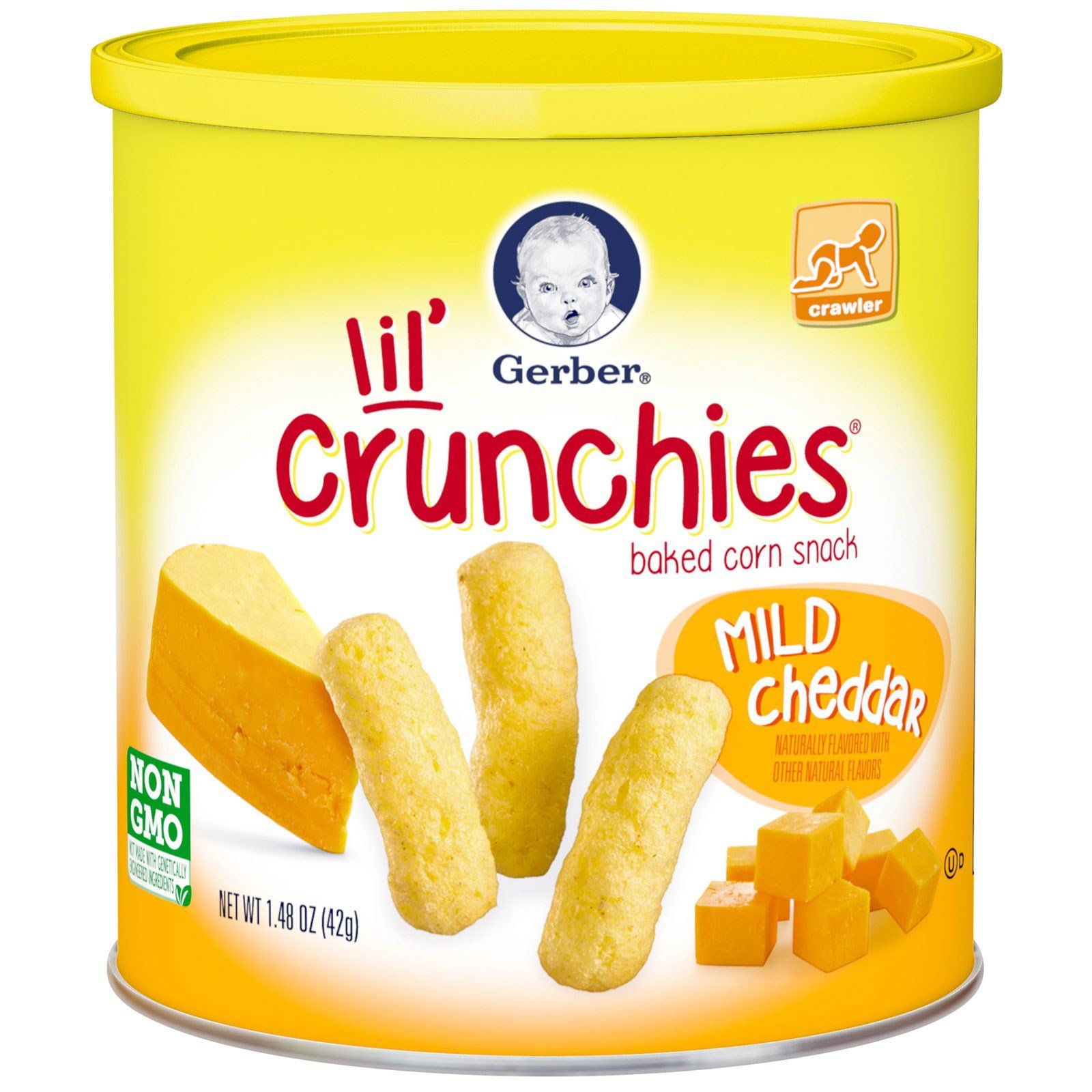 Gerber Graduates Lil' Crunchies Mild Cheddar Snack Foods for 6 Months ...