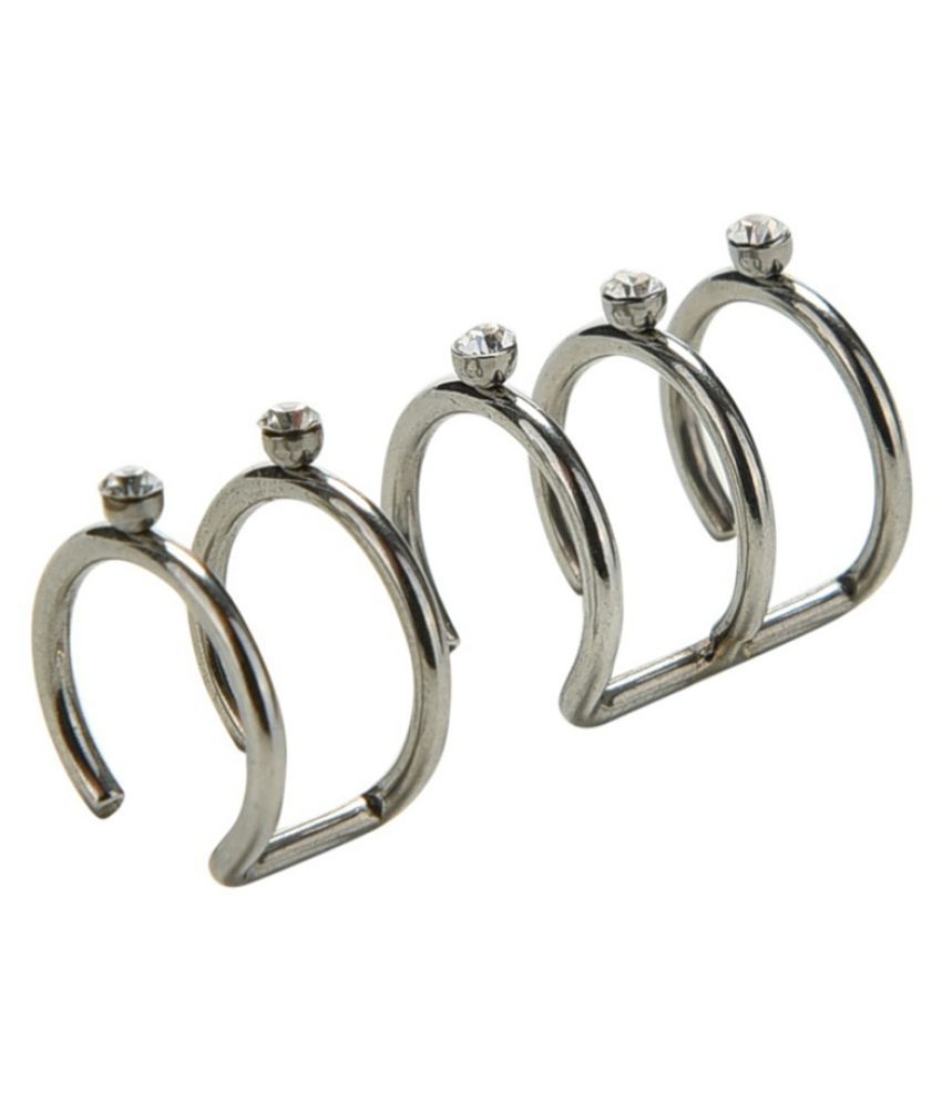Stainless Fake Piercing 2 3 Row Helix Cartilage Ear Cuff Wrap Earring
