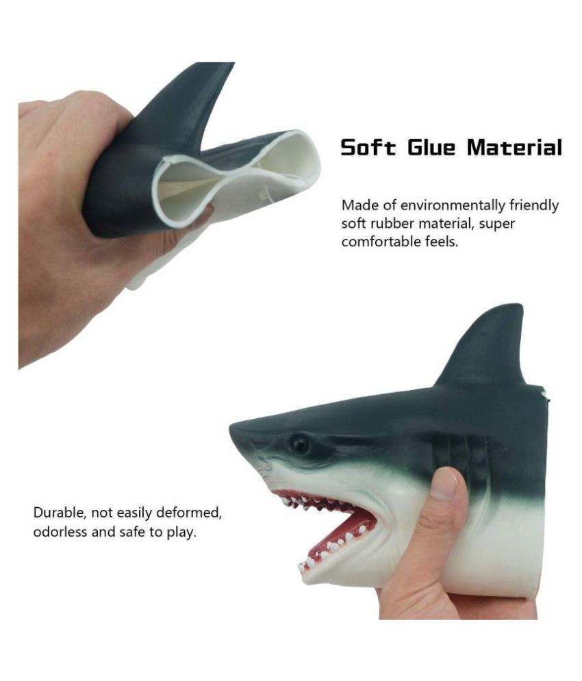 Webby Shark Hand Puppet for Toddlers,Soft Rubber Realistic Shark Toys ...