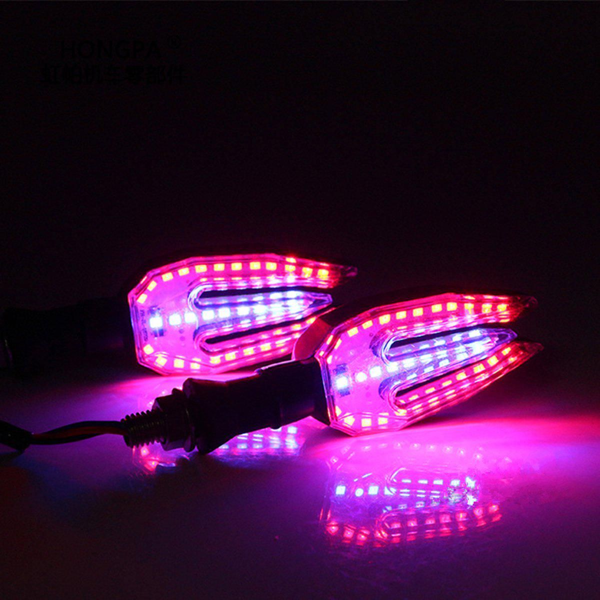 2Pcs Universal LED Motorcycle Steering Light Indicator Turn Side Signal ...