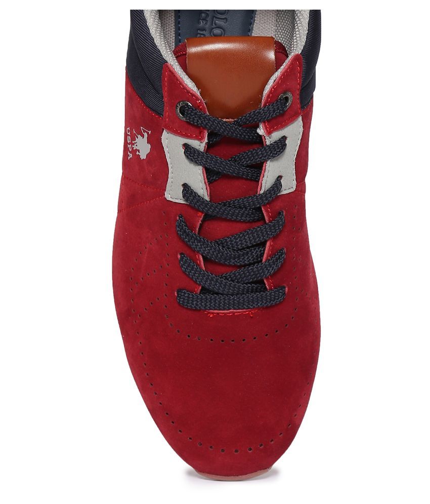 Us Polo Assn Sneakers Red Casual Shoes Buy Us Polo Assn Sneakers Red Casual Shoes Online
