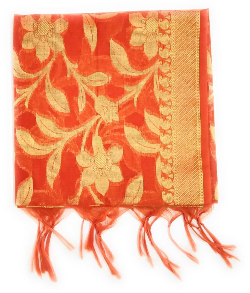 Silk Click India Orange Katan Silk Banarasi Dupatta Price In India