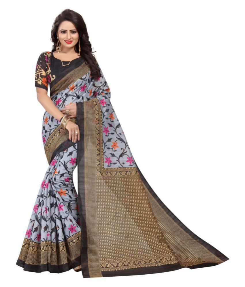Suman Creation Black Bhagalpuri Silk Saree Buy Suman Creation Black