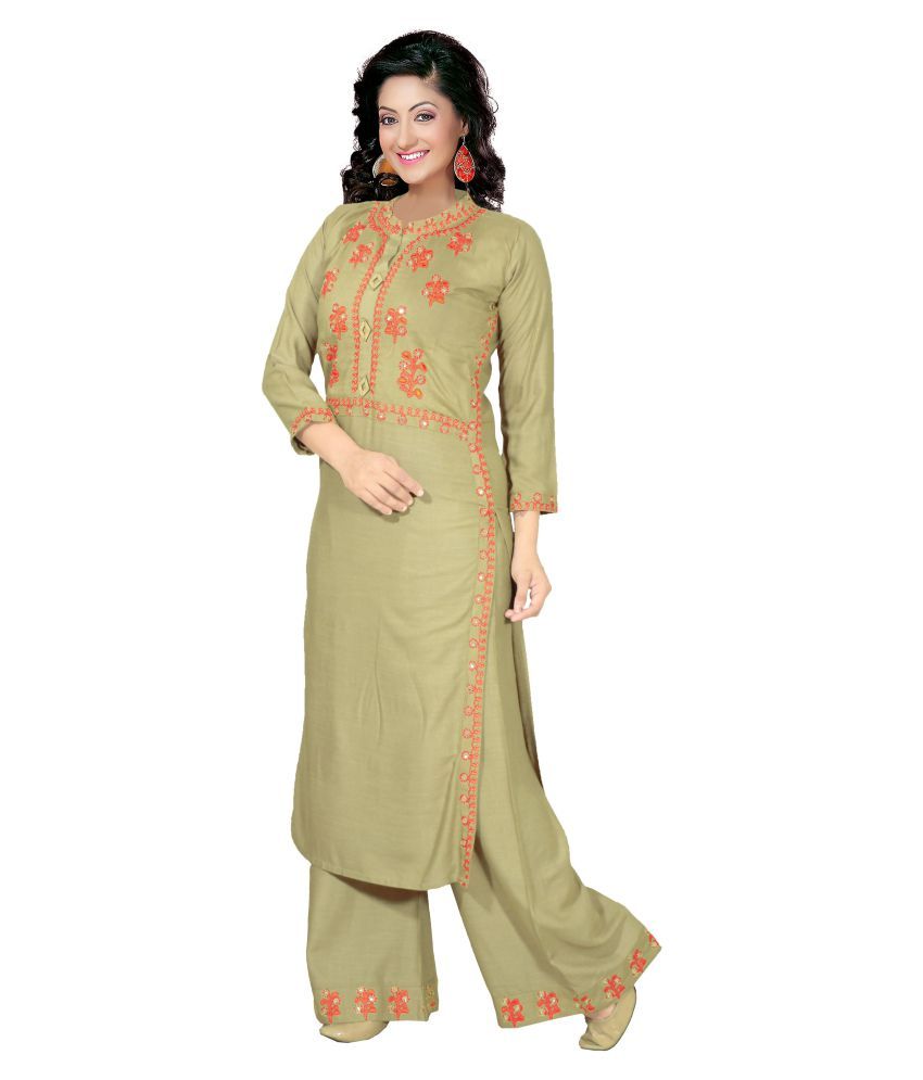 Kapadia Brown Rayon Straight Semi Stitched Suit Buy Kapadia Brown