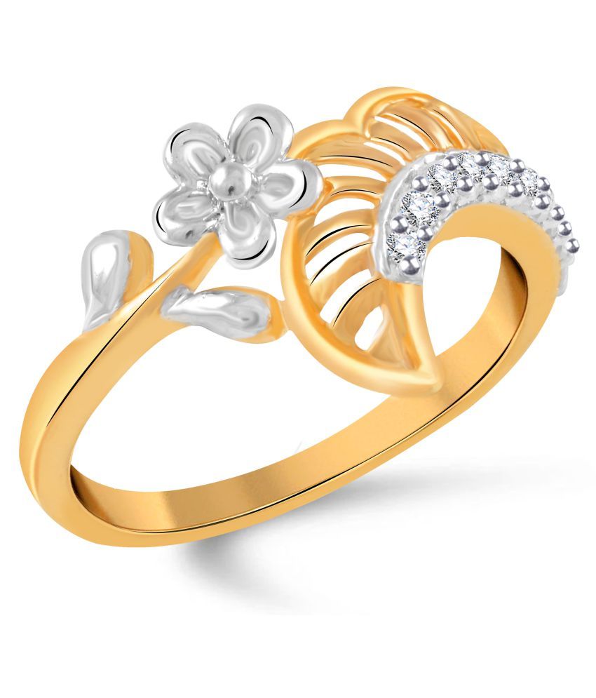 Vk Jewels Magical Flower Gold And Rhodium Plated Alloy Ring For Women