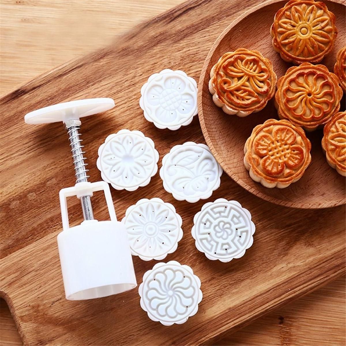 50g Mooncake Mold 6 Flower Stamp Mid Autumn Festival Moon Cake Press