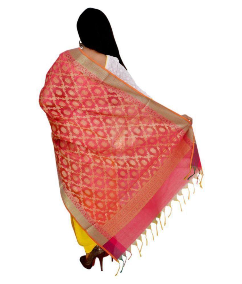 Qaaf Multicoloured Silk Banarasi Dupatta Price In India Buy Qaaf