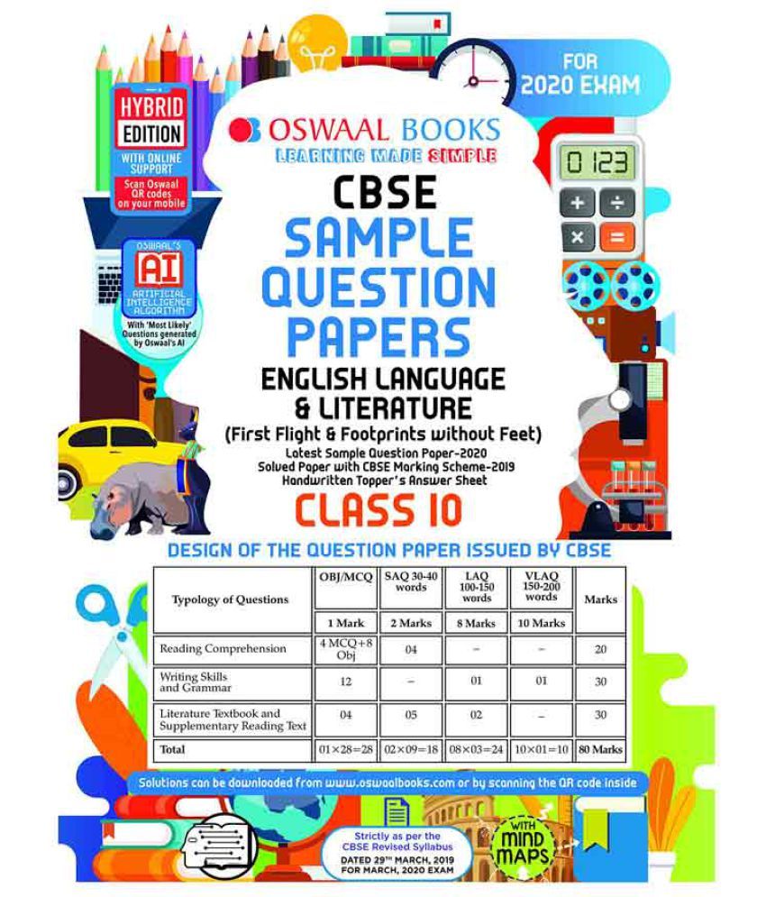Oswaal CBSE Sample Question Paper Class 10 English Language And