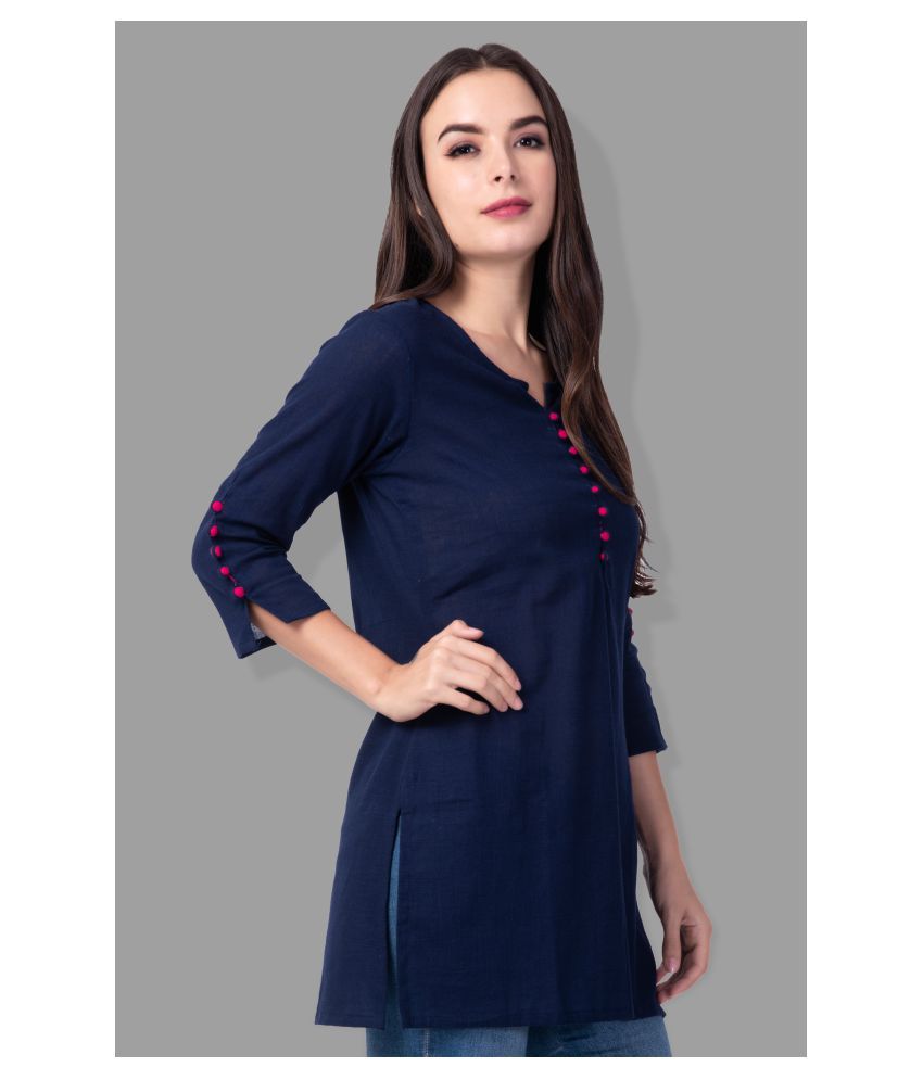 Aania Cotton Regular Tops - Blue - Buy Aania Cotton Regular Tops - Blue ...
