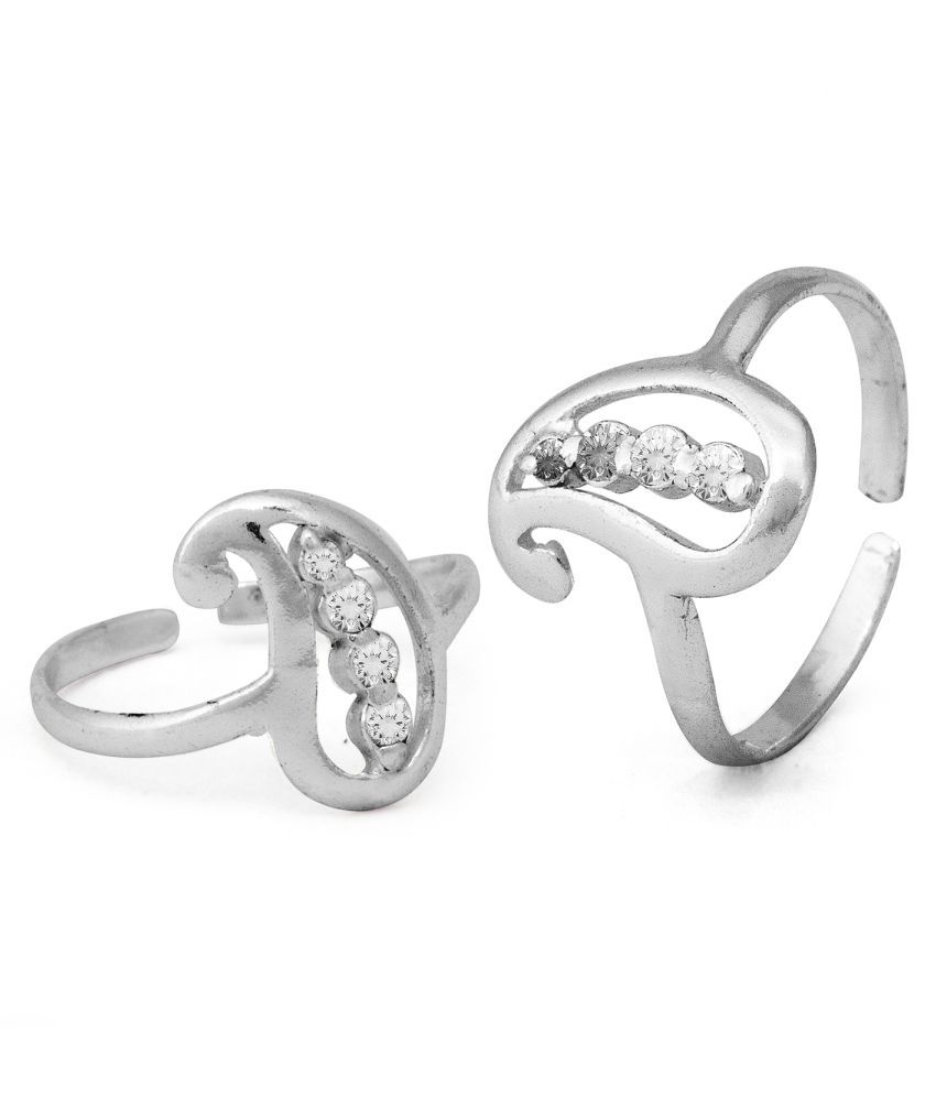 Carry White CZ Silver Toe Rings-TR326: Buy Carry White CZ Silver Toe ...