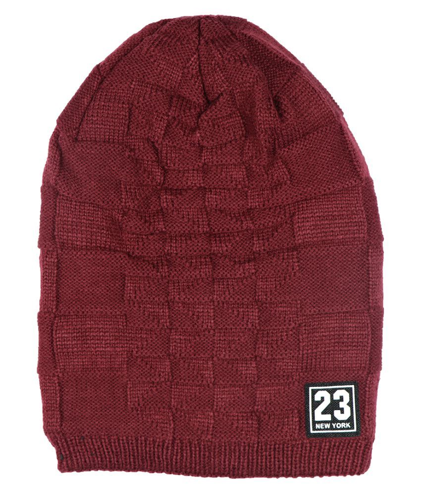 BunnyWave Red Plain Wool Caps - Buy Online @ Rs. | Snapdeal