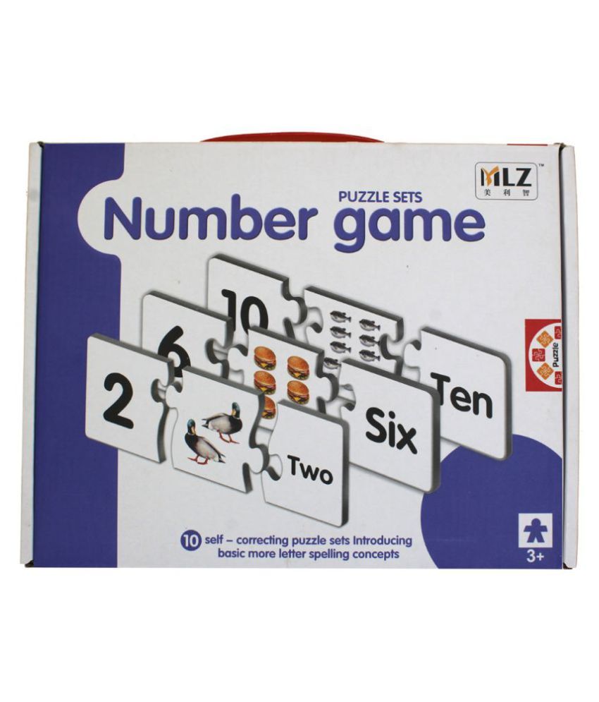 Number Game Self Correcting Puzzle Set Introducing Picture and Letter ...