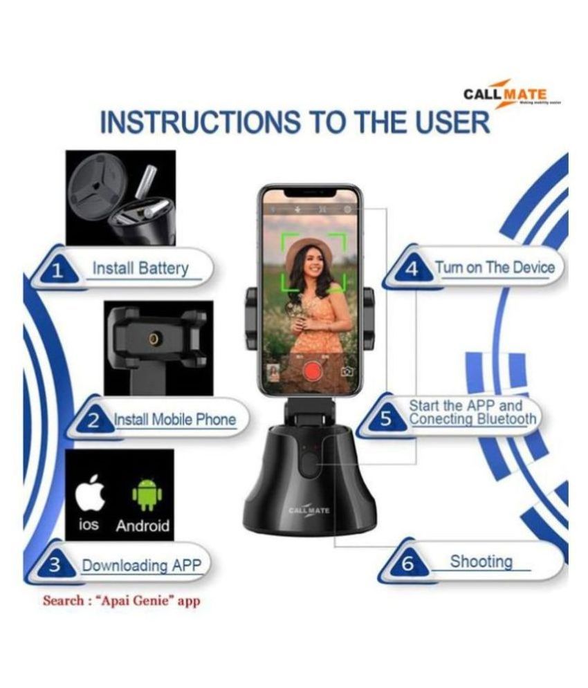 Fun Chase Object Tracking Mobile Holder 360 Rotation Auto Face Tracking Smart Shooting Holder
