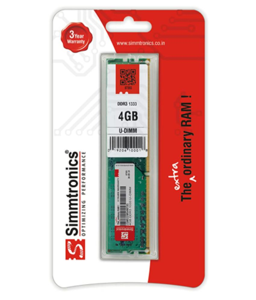 Simmtronics 4GB DDR3 1333 MHz 4 GB DDR3 RAM Buy Simmtronics 4GB DDR3