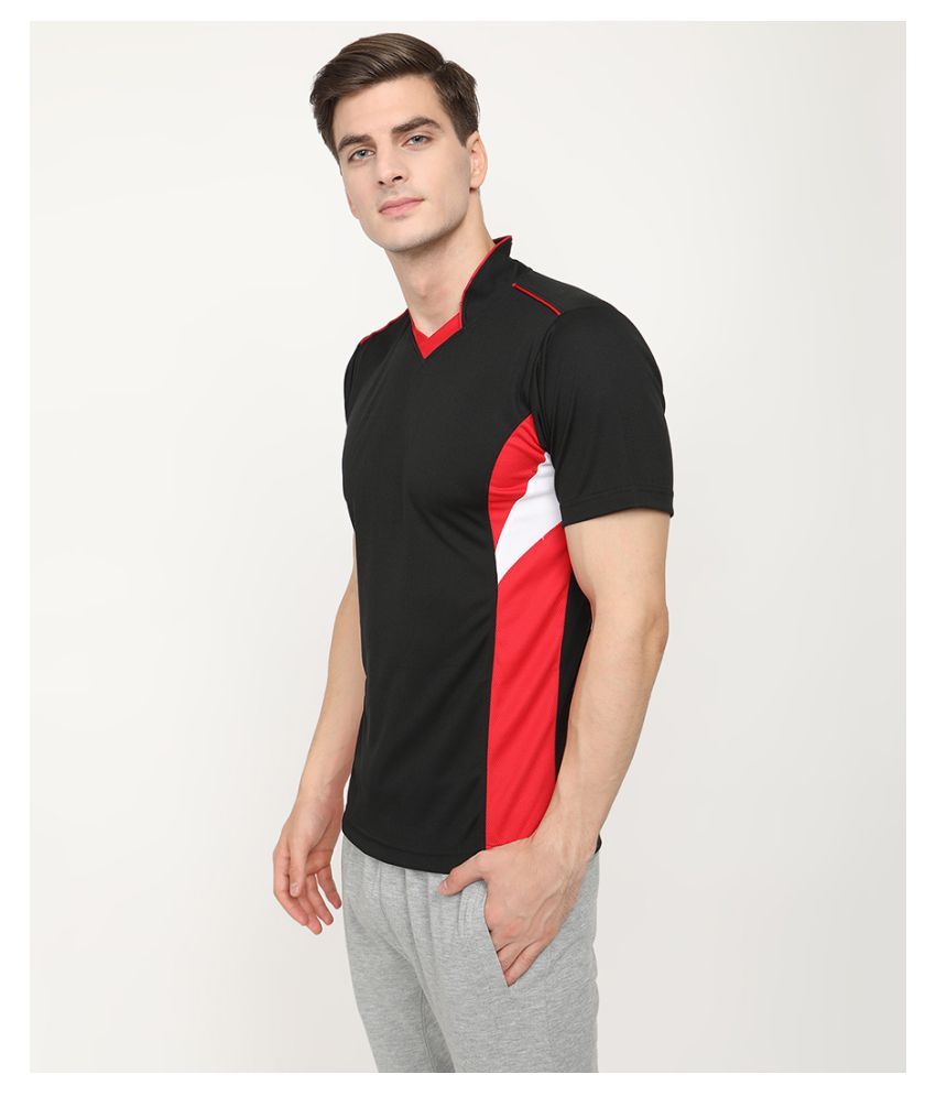 V2 Cotton Lycra Black Solids T-Shirt - Buy V2 Cotton Lycra Black Solids ...