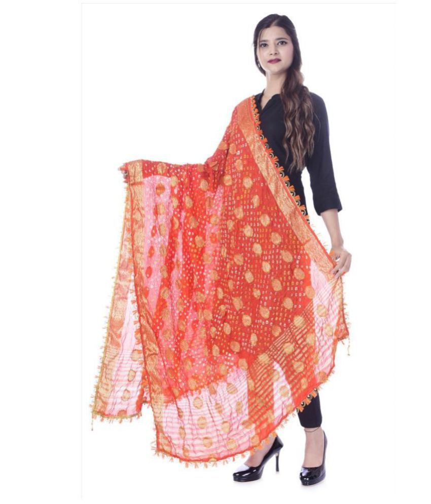 Apratim Orange Banarasi Silk Banarasi Dupatta Price In India Buy
