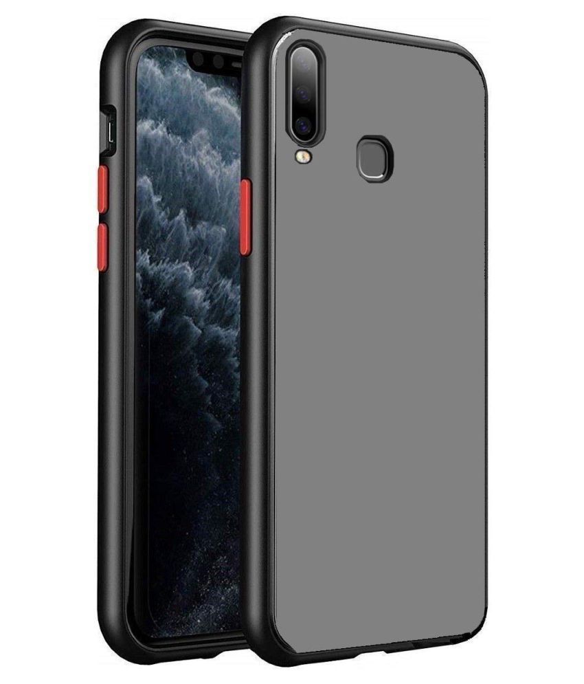 Vivo Y11 Shock Proof Case KOVADO Black Smoke Translucent Plain Back Vivo Y11 Shock Proof Case KOVADO Black Smoke Translucent Plain Back