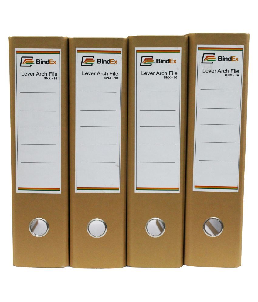 BindEx Premium Quality Office Lever Arch Box File (Golden) Pack of 4 ...