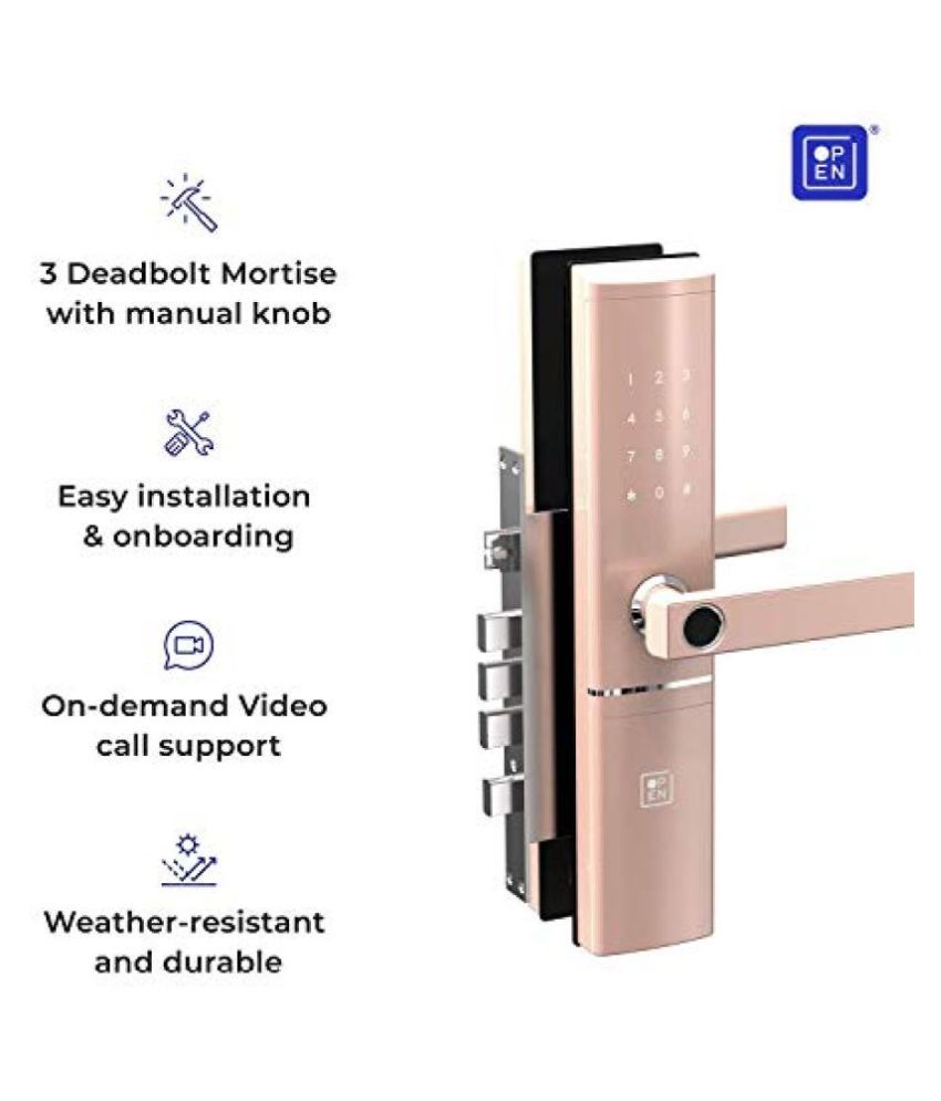 Buy OPEN Door Four Smart Door Lock with 5-Way Unlocking, OTP Time Bound ...