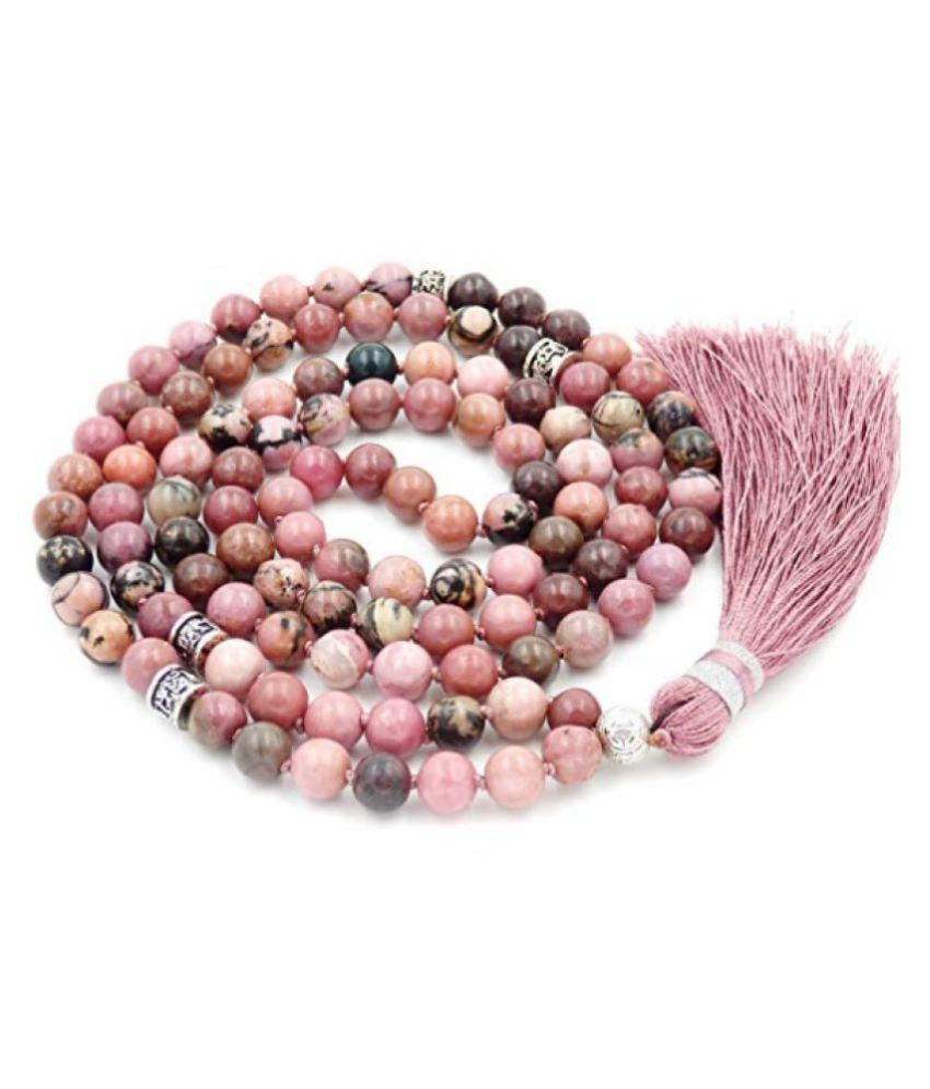 8MM Pink Rhodonite Natural Agate Stone Mala: Buy 8MM Pink Rhodonite ...