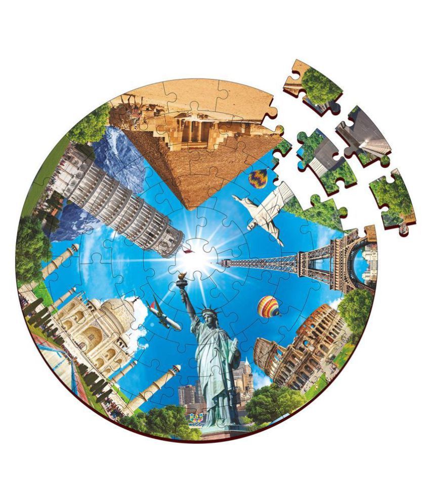 Webby Wooden Seven Wonders of The World Jigsaw Puzzle, 60 Pcs - Buy ...