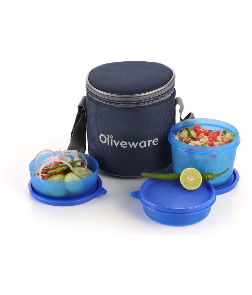 Buy Oliveware - Polypropylene Lunch Box Set, Bag with 3 Containers ...