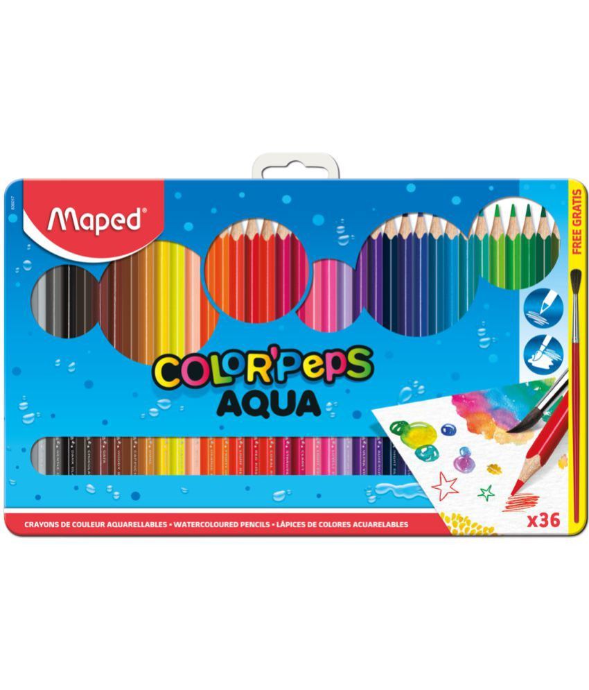 COLOR'PEPS AQUA - WATER COLOR PENCILS METAL BOX 36 COLORS: Buy Online ...