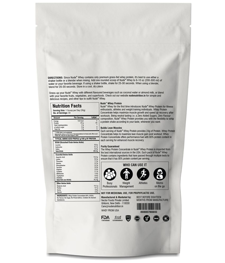 Nude Whey Protein Powder For Muscle Growth Whey Protein 1 Kg Unflavored Flavour Buy Nude